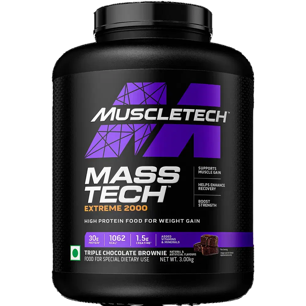 MuscleTech Veg Mass Gainer-Triple Chocolate Brownie (3Kg Powder(10 ...